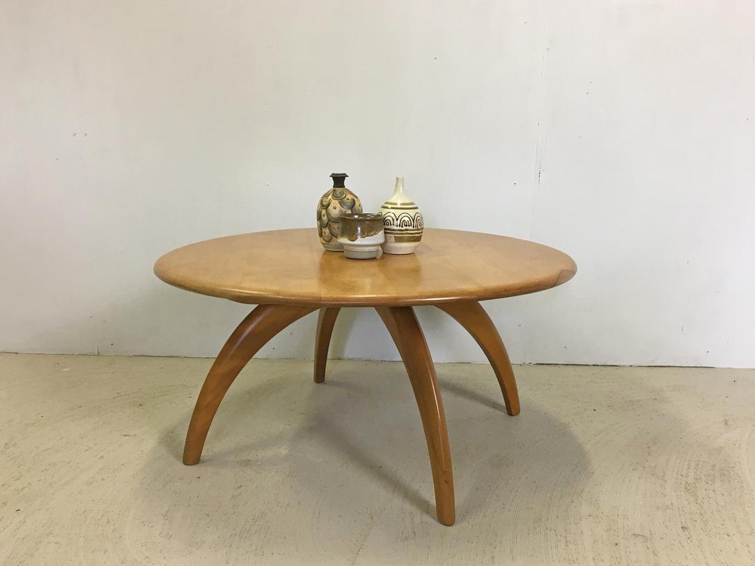 Heywood Wakefield Lazy Susan Round Maple Coffee Table | Retrocraft ...