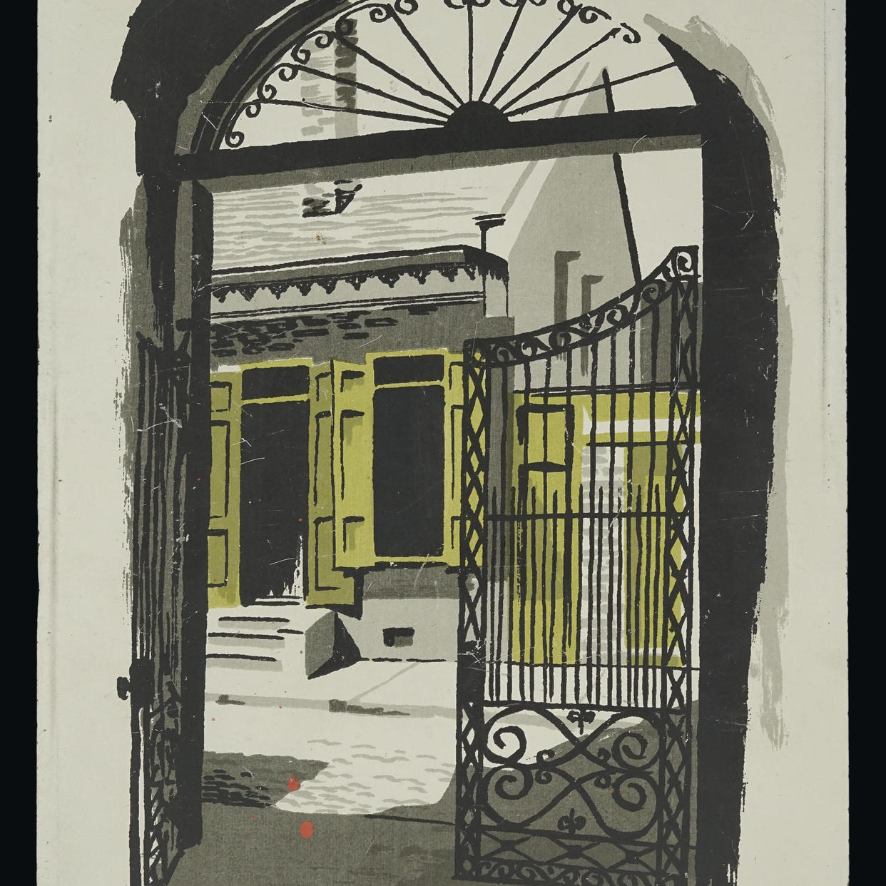 Mark Coomer Serigraph New Orleans Wrought Iron Gate | Vintage ...