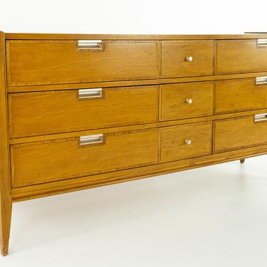 Basic Witz Mid Century 9 Drawer Walnut Lowboy Dresser | Modern Hill ...
