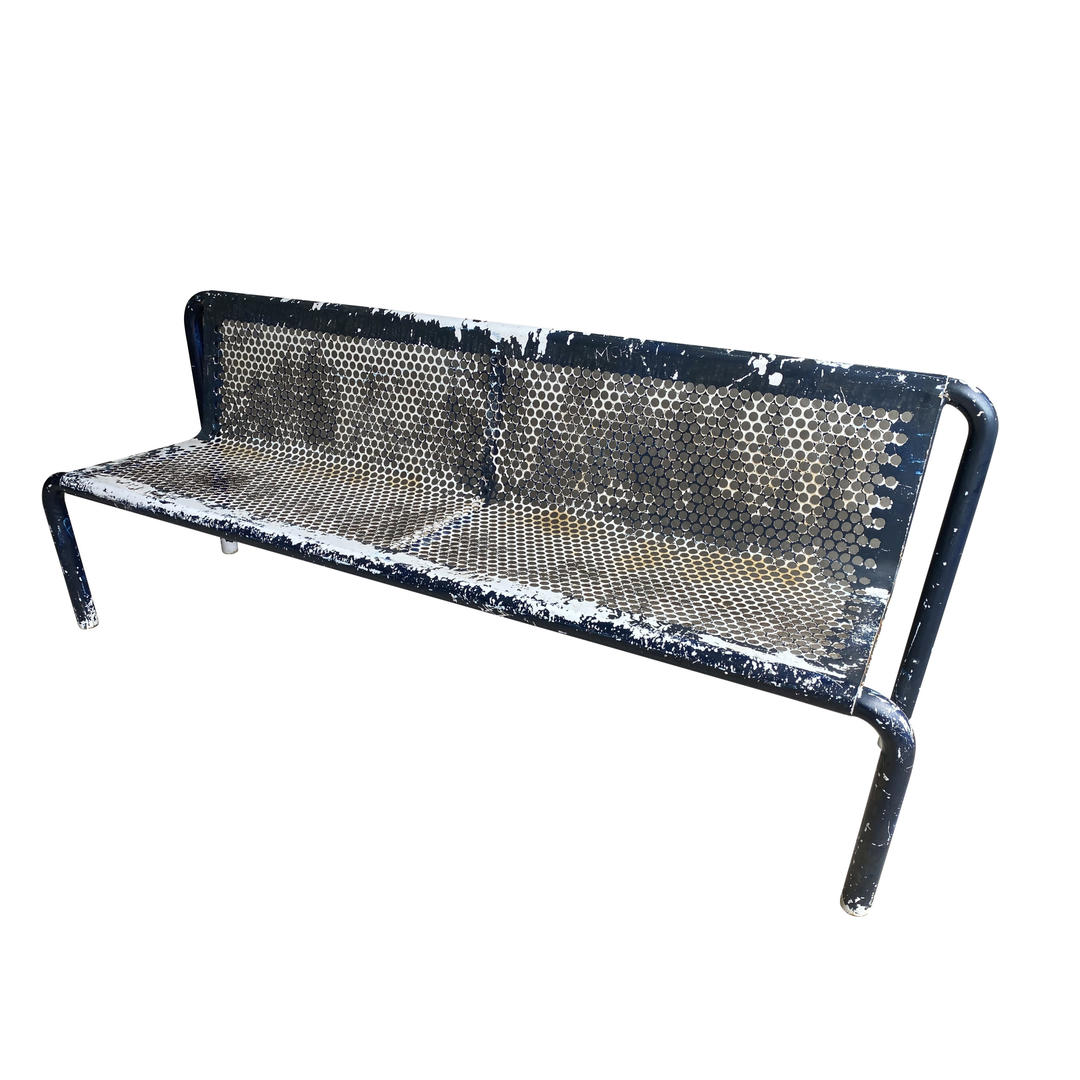 Post-Modern Steel Navy Blue Bench, Italy, 1980’s | The Renner Project ...