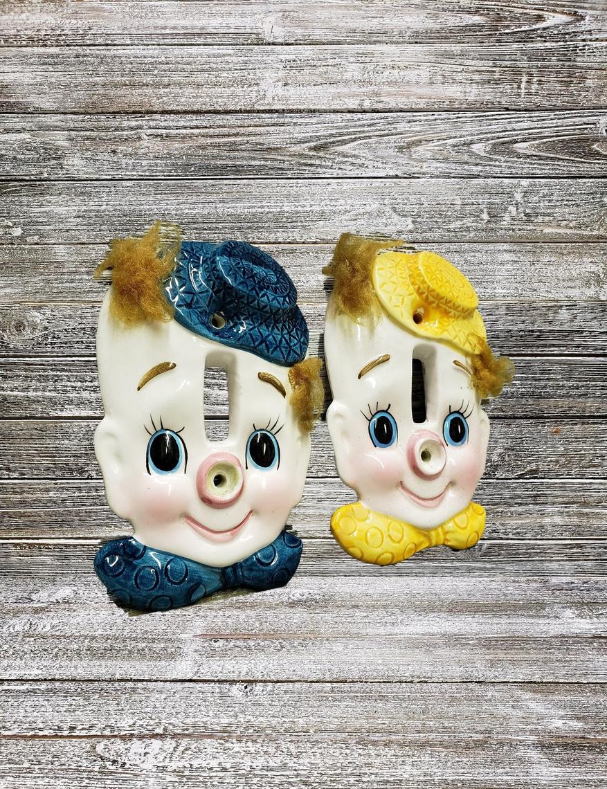 Vintage Clown Switch Plate Covers, Enesco Clown Light Switch Cover, | A ...