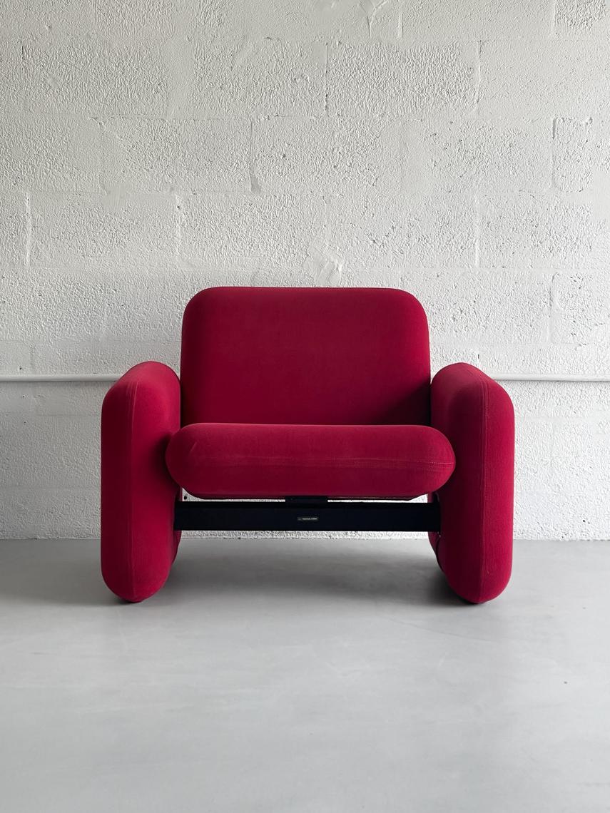 1970s Ruby Red Chiclet Club Chair by Ray Wilkes for | Primaried Studio ...