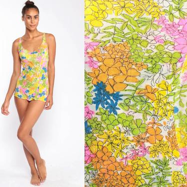 70s Swimsuit Floral One Piece Bathing Suit Hippie | Shop Exile - Tucson ...