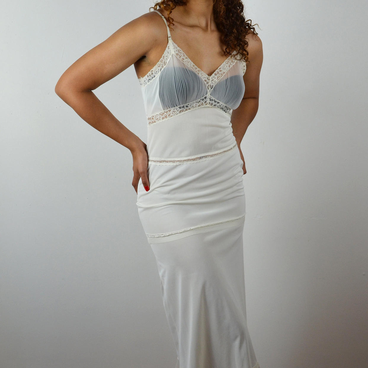 Vintage 50s White Slip / 1950s Vintage Long Slip / | Erratic Static Vintage - New York, NY | ATTIC