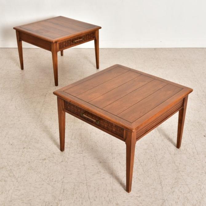 Mid Century Lane Basket Weave Side Tables Sunbeam Vintage Highland Park Los Angeles CA