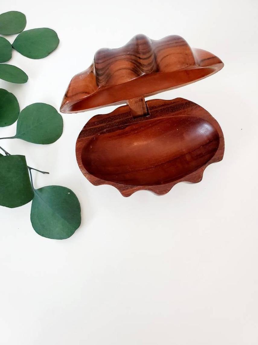 Handcarved Wood Clamshell Trinket Box | Penny Portland | Portland, OR