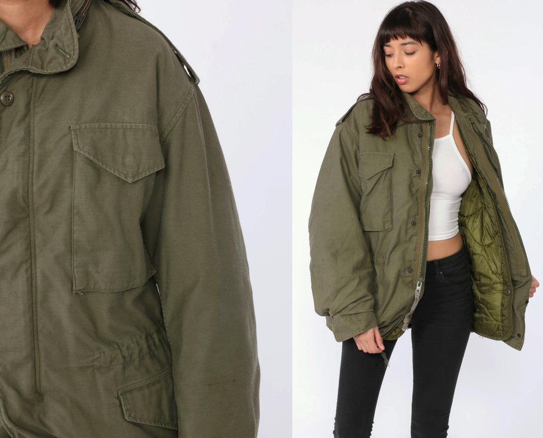 Green Military Jacket -- Commando Jacket 80s Coat Distressed US | Shop ...