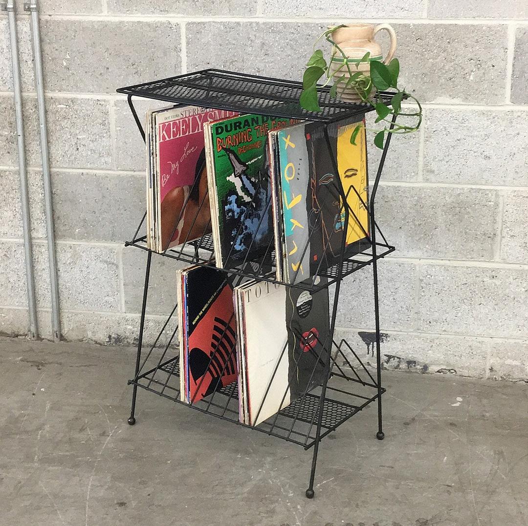 Vintage Record Rack Retro 1960s Mid Century Modern + 3 Tier + Vinyl ...