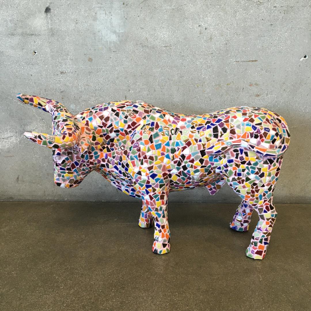 Vintage Large Glazed Mosaic Bull | Urban Americana (Home Decor) | Long ...