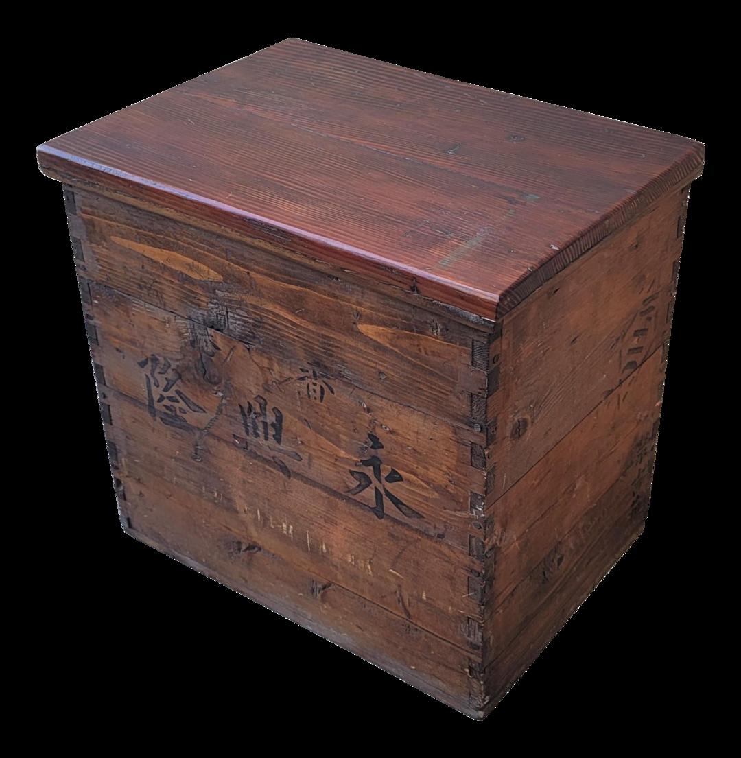 Vintage Chinese Shipping Crate Storage Box Ottoman | The Eclectic ...